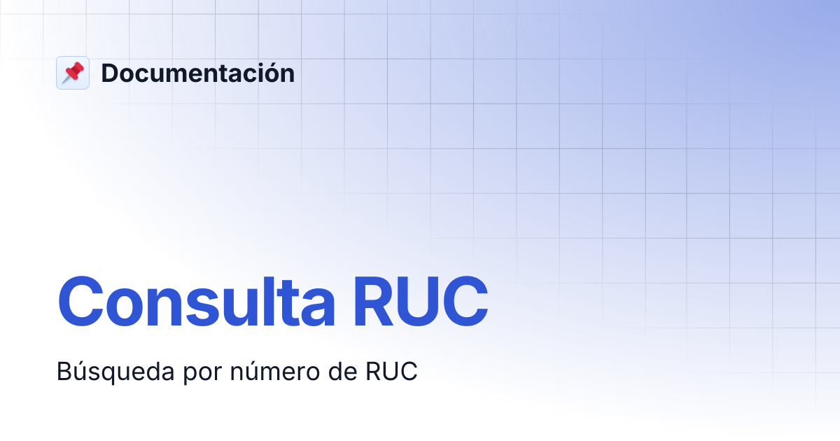 Consulta RUC | Documentación